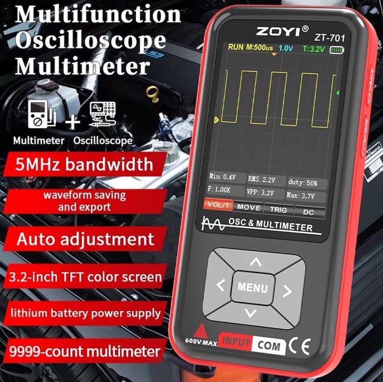 ZOYI ZT‑701 2‑u‑1 osciloskop + multimetar Ključne karakteristike: -