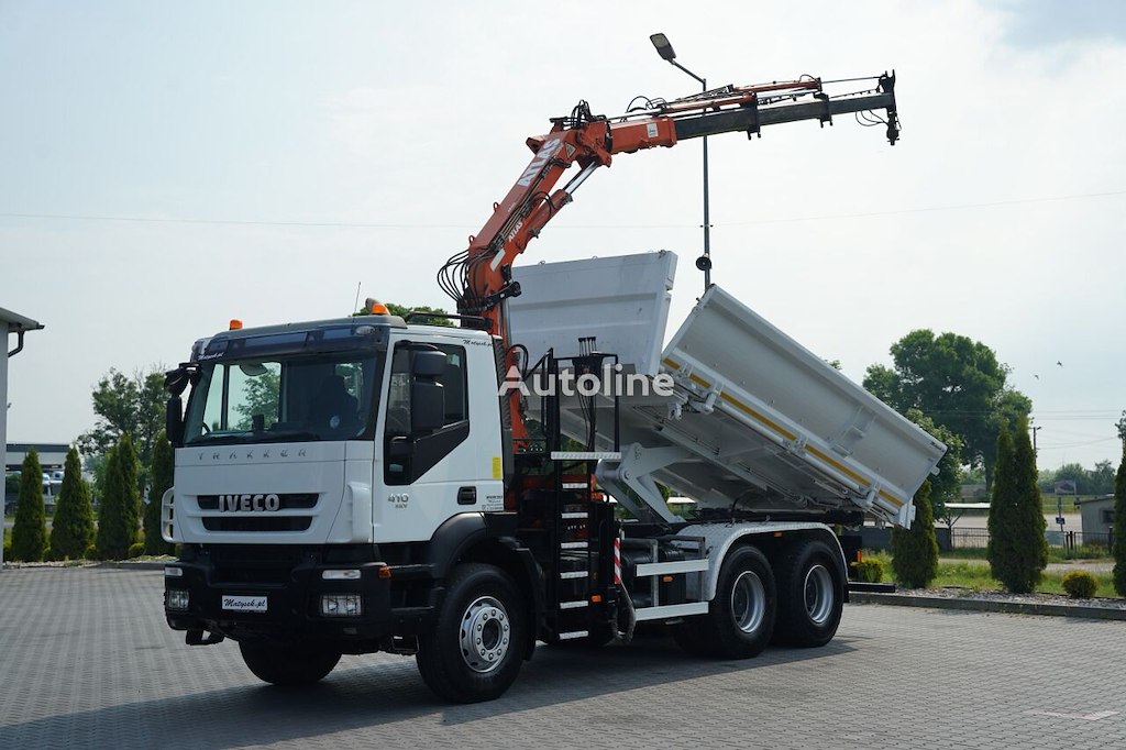 IVECO TRAKKER 410 / 6X4 / 2 STR. WYWROTKA + HDS ATLAS 125.2 /  HYDROBU kiper