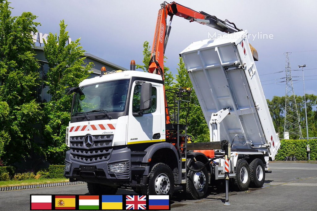 Mercedes-Benz Arocs 3236 8x4 / HDS Fassi F155A.0.22 / remote control / 2-way t kiper