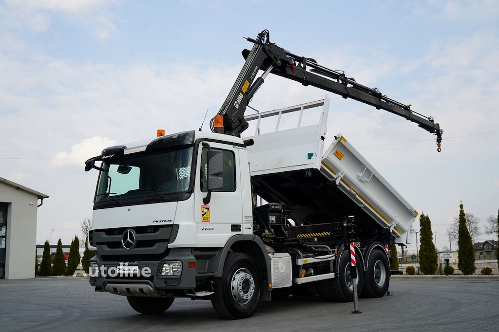 Mercedes-Benz ACTROS 2644 / 6X4 / BASCULATOR / 2X PLĂCI HIDRAULICE / + HIAB 16 kiper