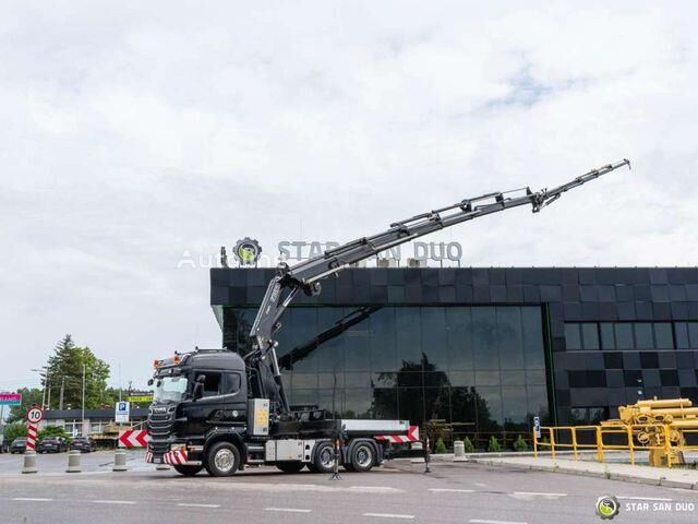 Scania R480 6x4 FASSI F660RA.2.26 HE-Dynamic Crane kamion s ravnom platformom
