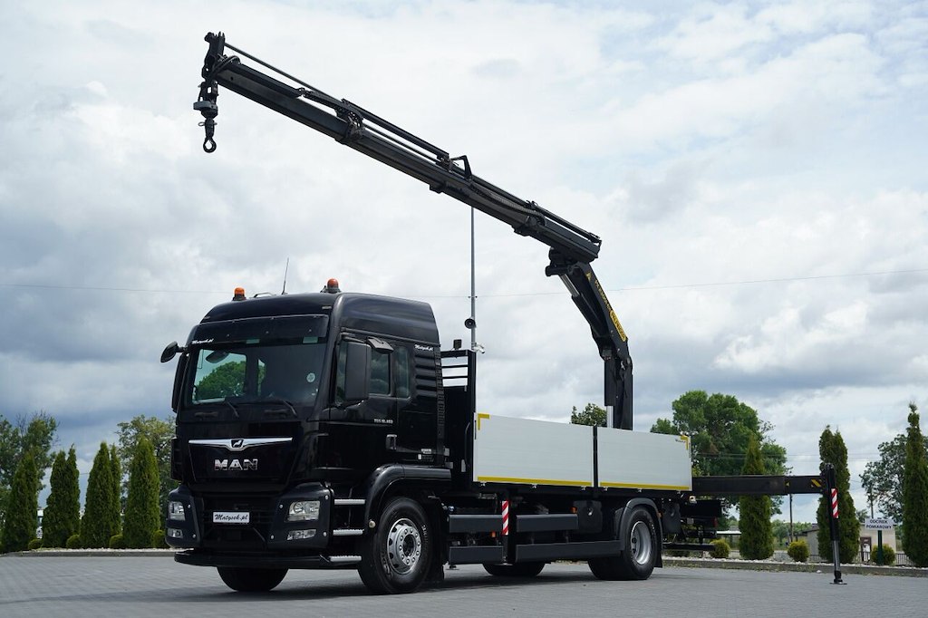 MAN TGS 18.460 / 4X2 / BURTOWA / HDS PALFINGER PK 230001 / MAX UDŹWI kamion s ravnom platformom