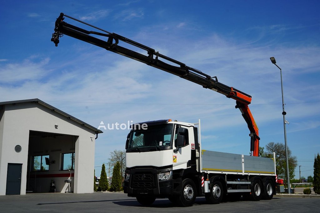 Renault C 430 / 8x4 / SKRZYNIOWY 7 M + HDS PALFINGER 33002 -wysów: 14,5 kamion s ravnom platformom