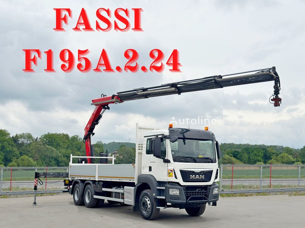 MAN TGS 26.360* FASSI F195A.2.24 / FUNK * 6x4 * TOP kamion s ravnom platformom