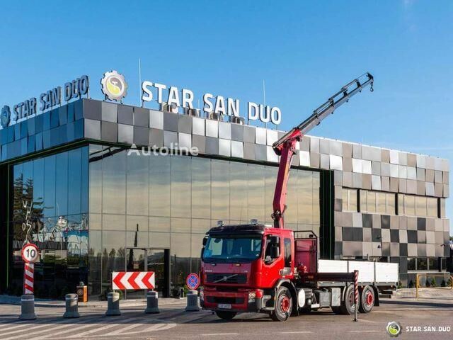 Volvo FE 320 6x2 PALFINGER PK 16502 Crane Kran kamion s ravnom platformom