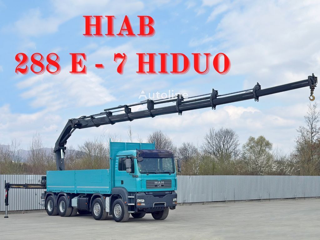 MAN TGA 41.440 * HIAB 288 E - 7 HIDUO/FUNK * 8x4 kamion s ravnom platformom