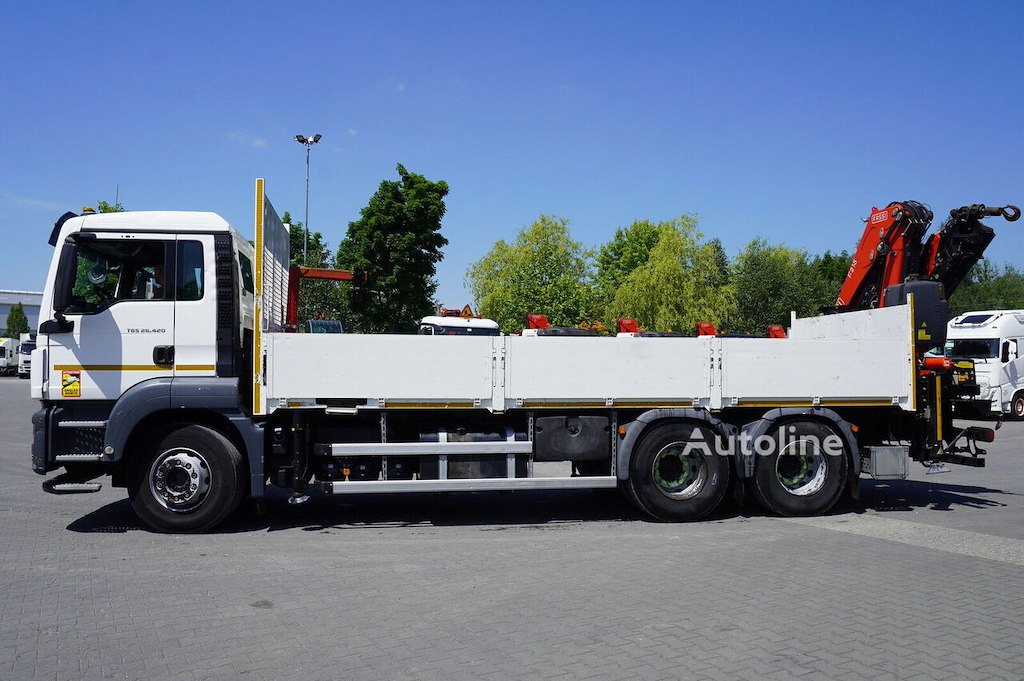 MAN TGS 26.420 6×4 / Fassi F215A.2.24 / remote control / Rotator / p kamion s ravnom platformom