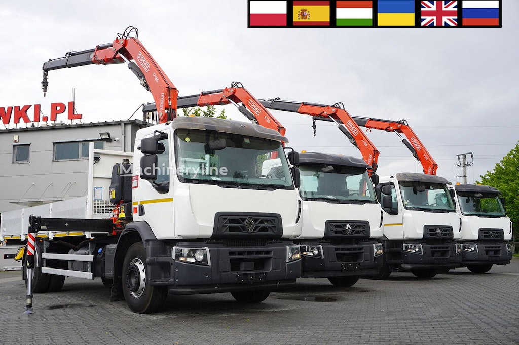 Renault C280 DTI 8 / FASSI crane F135A.22 / range 8 m / Flatbed 15 EPAL kamion s ravnom platformom