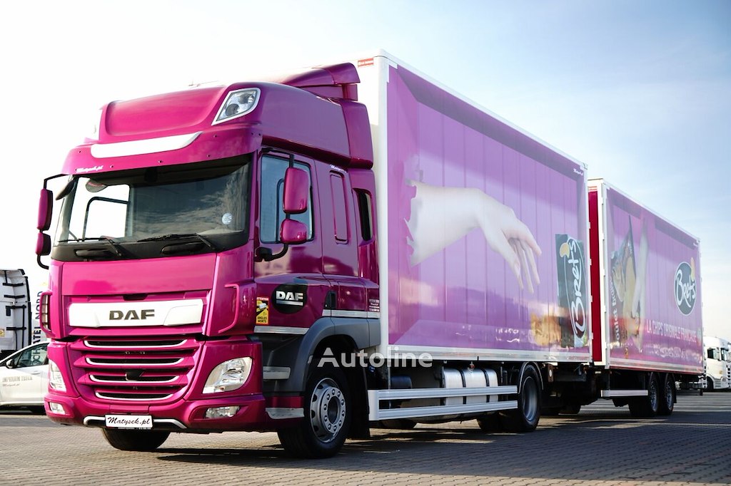 DAF CF 450 kamion furgon + prikolica furgon