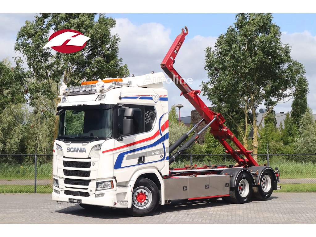 Scania R650 V8 NGS | 6X2 | HIAB HOOK | RETARDER | EURO 6 kamion rol kiper