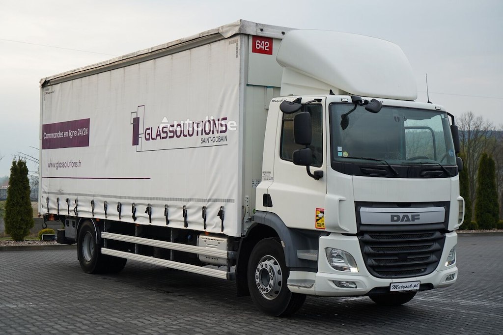 DAF CF 290 / 4X2 / SOLÓWKA / FIRANKA 8 M / WINDA DHOLLANDIA / MOCNA kamion sa klizna zavesa cerada