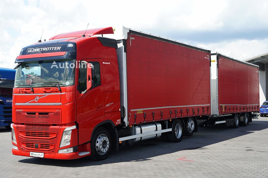 Volvo FH 460 kamion sa klizna zavesa cerada + prikolica sa kliznom ceradom