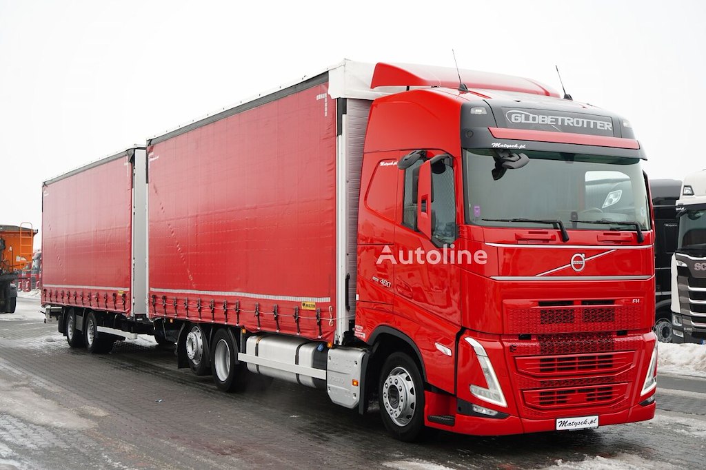 Volvo FH 460 kamion sa klizna zavesa cerada + prikolica sa kliznom ceradom