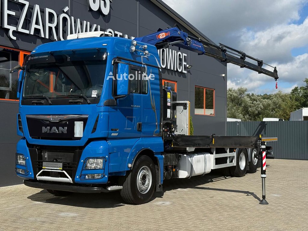 MAN MAN TGX 26.520 // E6 // PLATFORMA Z ŻURAWIEM PM 23P // kamion platforma
