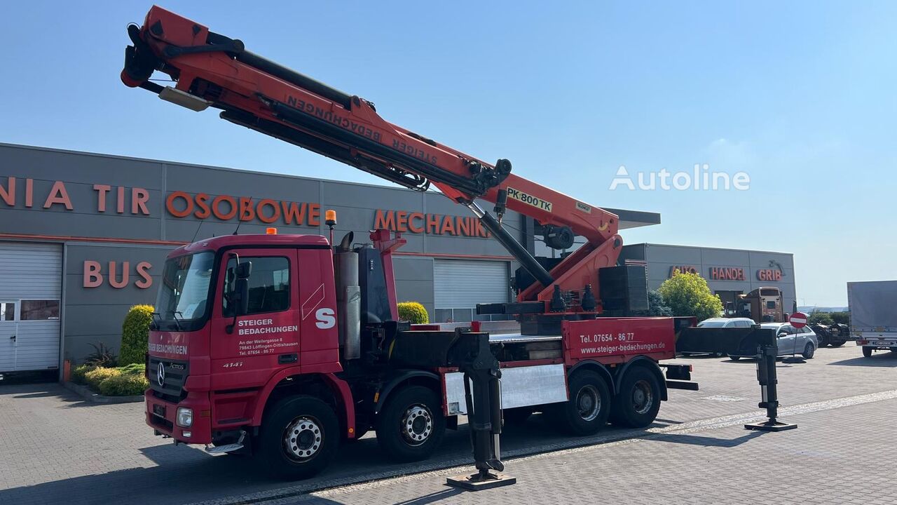 Mercedes-Benz ACTROS 4141 8x4 V6 EURO 5 CRANE PALFINGER PK800TK TB-KB MP2 MP3 kamion platforma