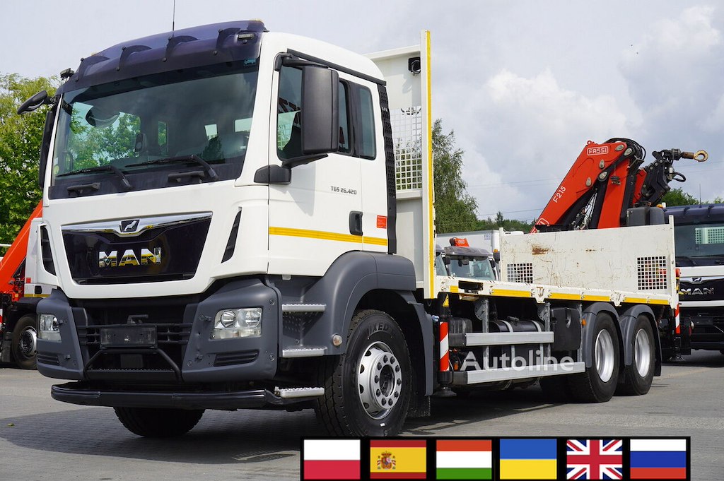 MAN TGS 26.420 6x4 / Fassi F215A.2.24 / remote control / Rotator / 1 kamion platforma