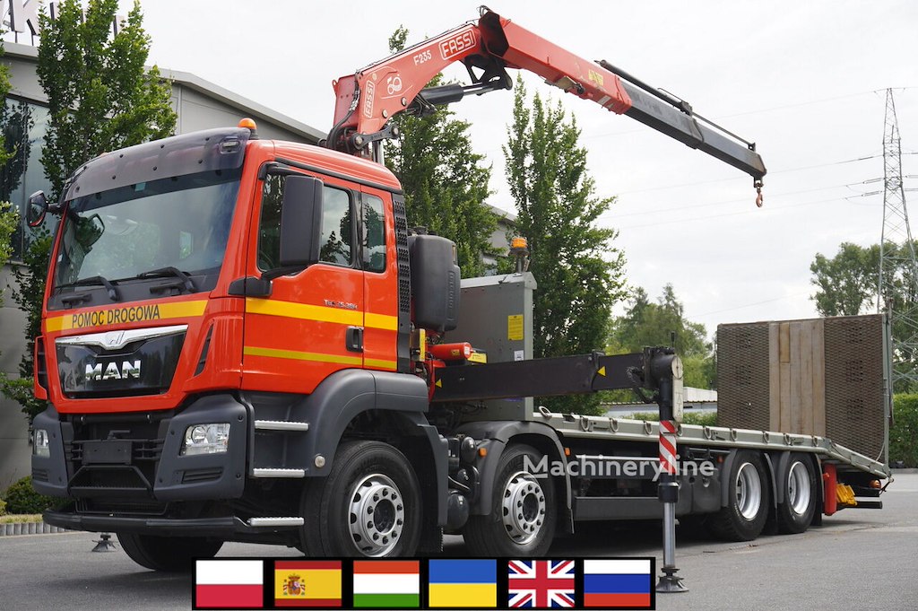 MAN TGS 35.360 E6 8×2 / FASSI F235A.2.22 crane / remote control šlep auto
