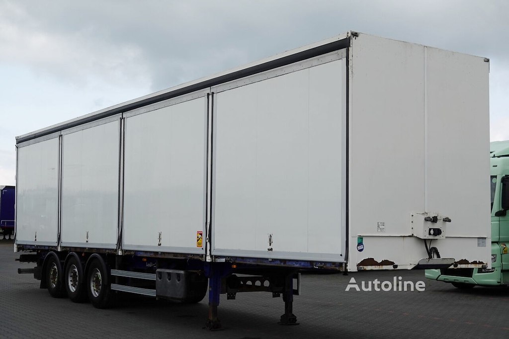 LeciTrailer KONTENER / KOFFER / OTWIERANE BOKI / MOCNA PODŁOGA SZYNA DESKA furgon poluprikolica