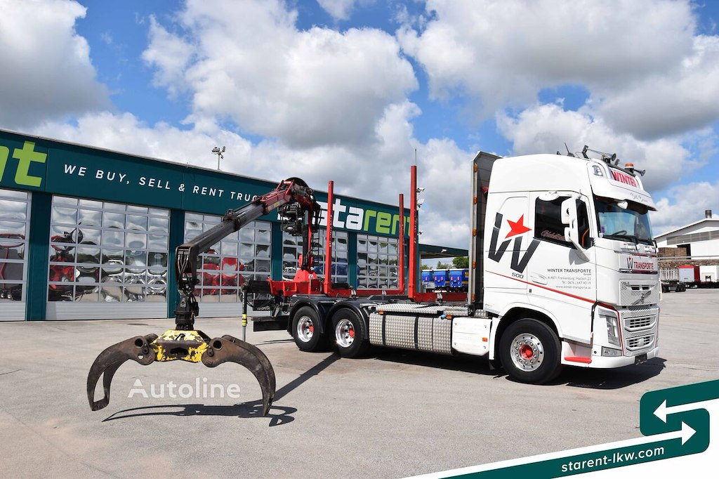 Volvo FH 500 6x4 Penz Kran 15Z9,50 Retarder Leder Xenon Alufelgen kamion za prevoz drva