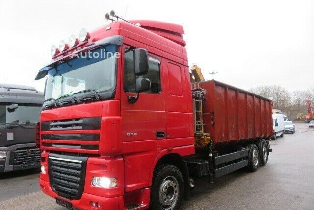 DAF XF105.410 6x2 Container + Crane kamion za prevoz metalnog otpada