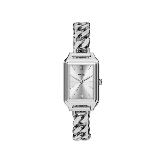 Fossil ES5477 ženski sat Raquel Silver Tone Stainless Steel pravougaoni Sunray Silver Dial Edition 23mm