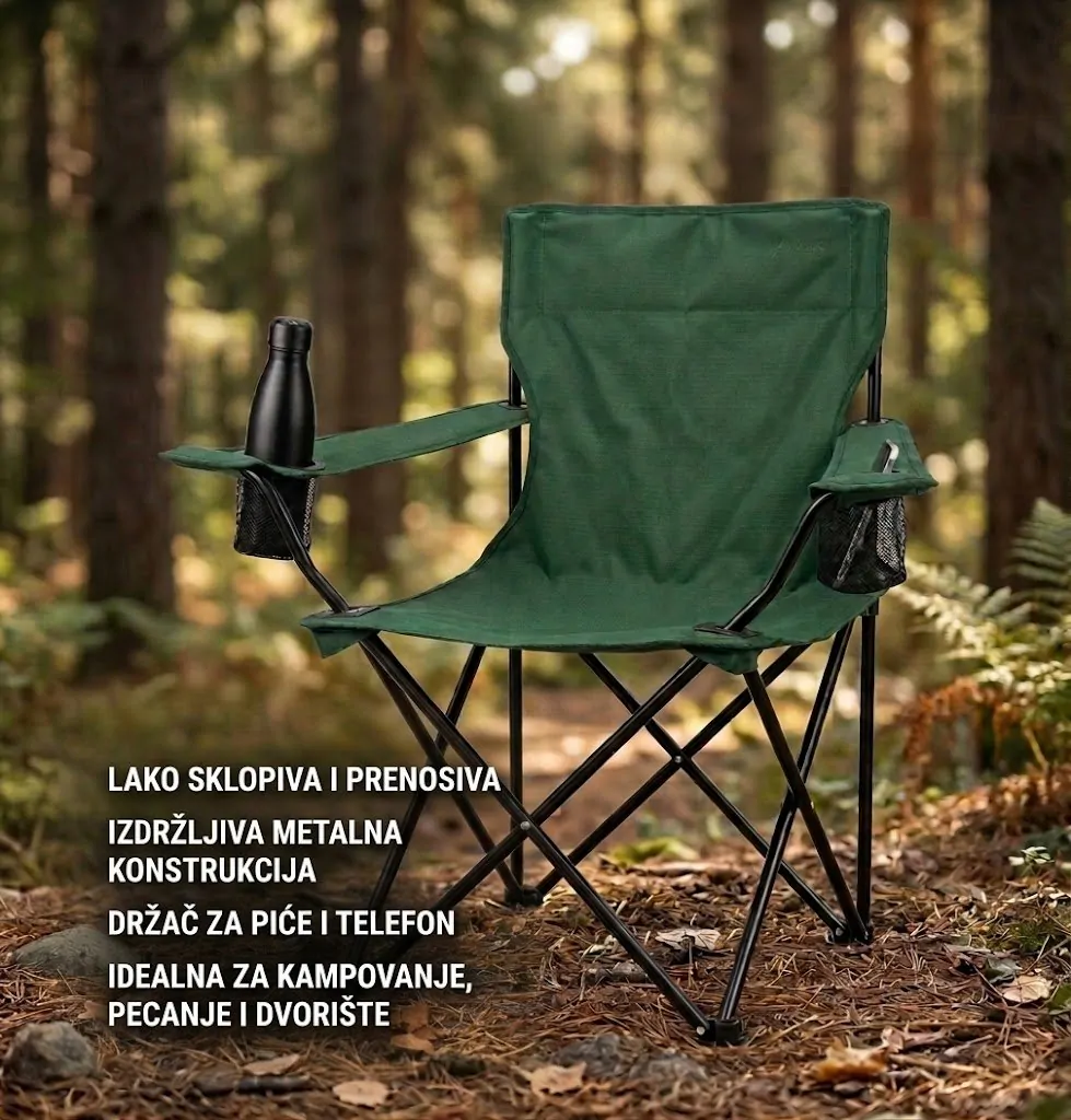 Sklopiva stolica za kampovanje i pecanje
