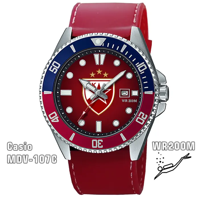 FK CRVENA ZVEZDA ručni sat Casio MDV-107C (veliki grb)
