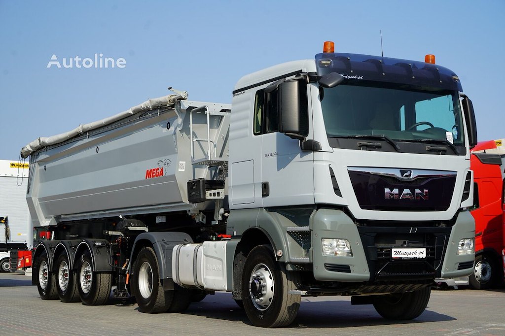 MAN TGX 18.500 / ZESTAW / 4x4 / HYDRAULIKA / HYDRODRIVE / NISKA KABI tegljač + poluprikolica kipera