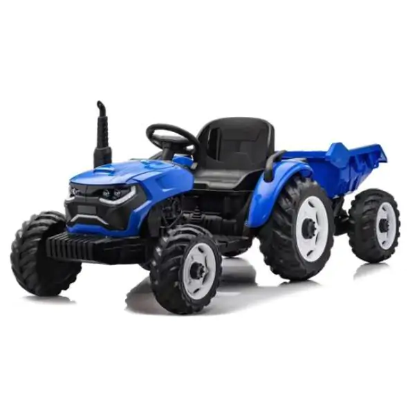 Traktor za decu 12v 10ah 2motora sa prikolicom MB0068 PLAVA