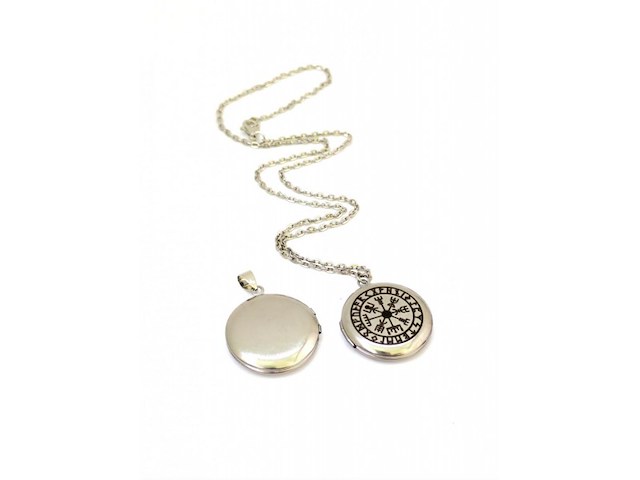 Locket medaljon: VEGVISIR, runski kompas