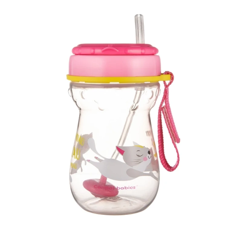 Canpol Babies šolja sa slamčicom 350ml, Cat
