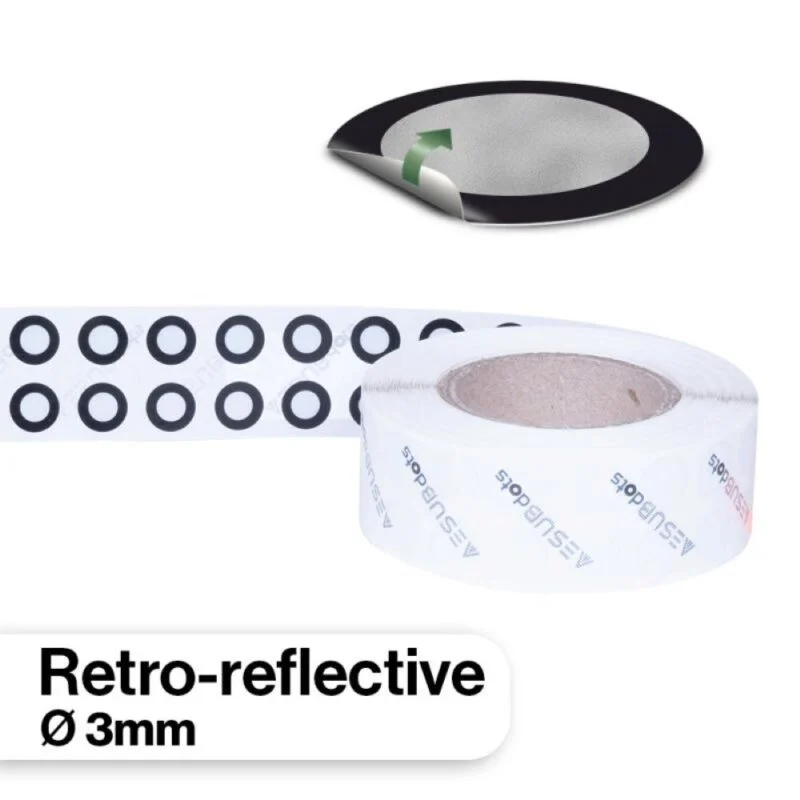 AESUBdots retro reflektujući markeri lako uklonjivi 3000 markera 3mm