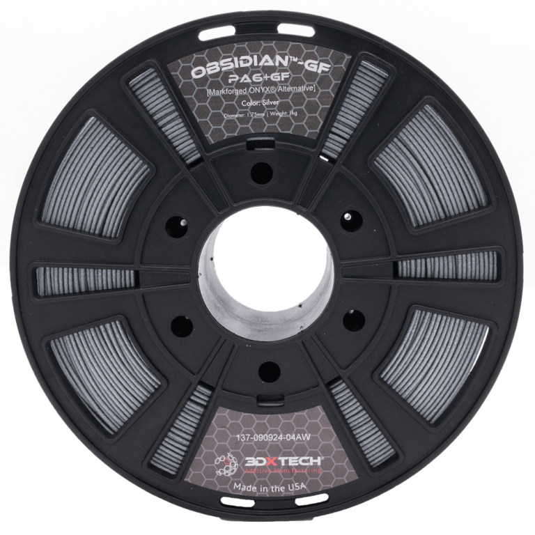 3DXTech Obsidian-GF™ PA6+GF 1,75 mm 1kg – SREBRNA (METALLIC SILVER)