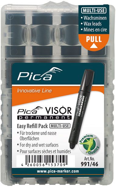 Pica zamenska mina za Pica Visor marker - crna boja; pakovanje od 4 komada - 991/46
