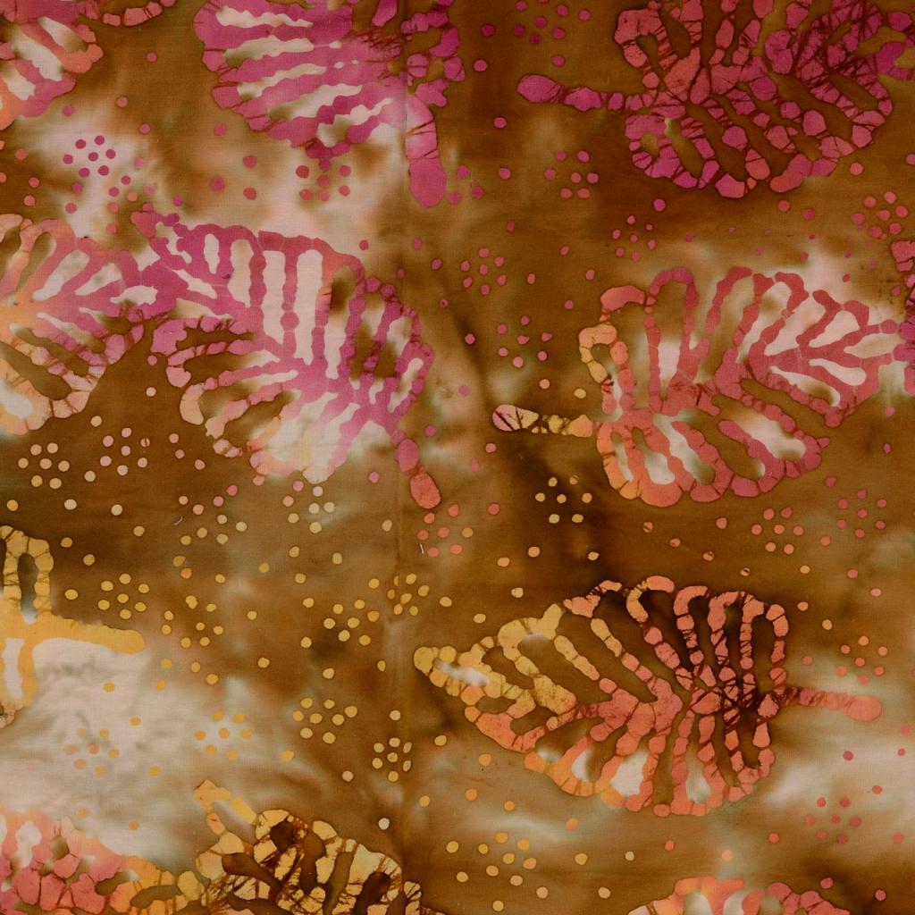 Puplin Batik Lišće | smeđa | 100%CO