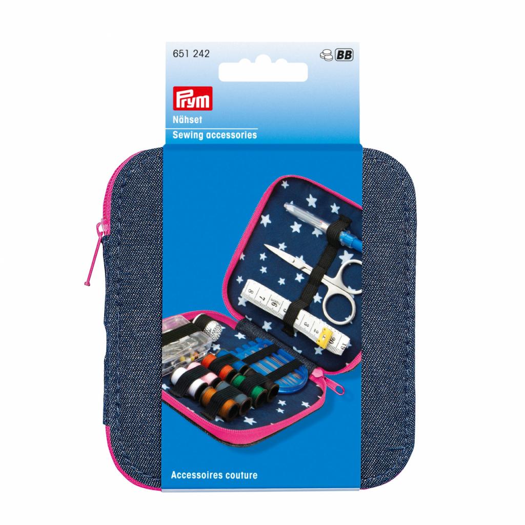 Putni set za šivenje L | džins/roze