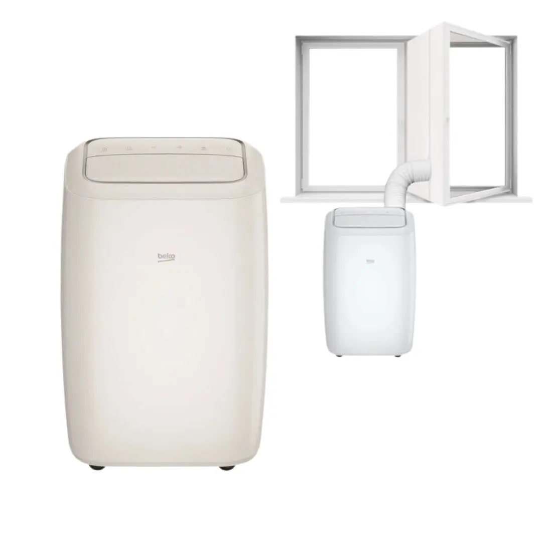 Beko Pokretna klima BP 1125 C, 11942 BTU, Bela+Kit za prozor za odvod za prenosive klime