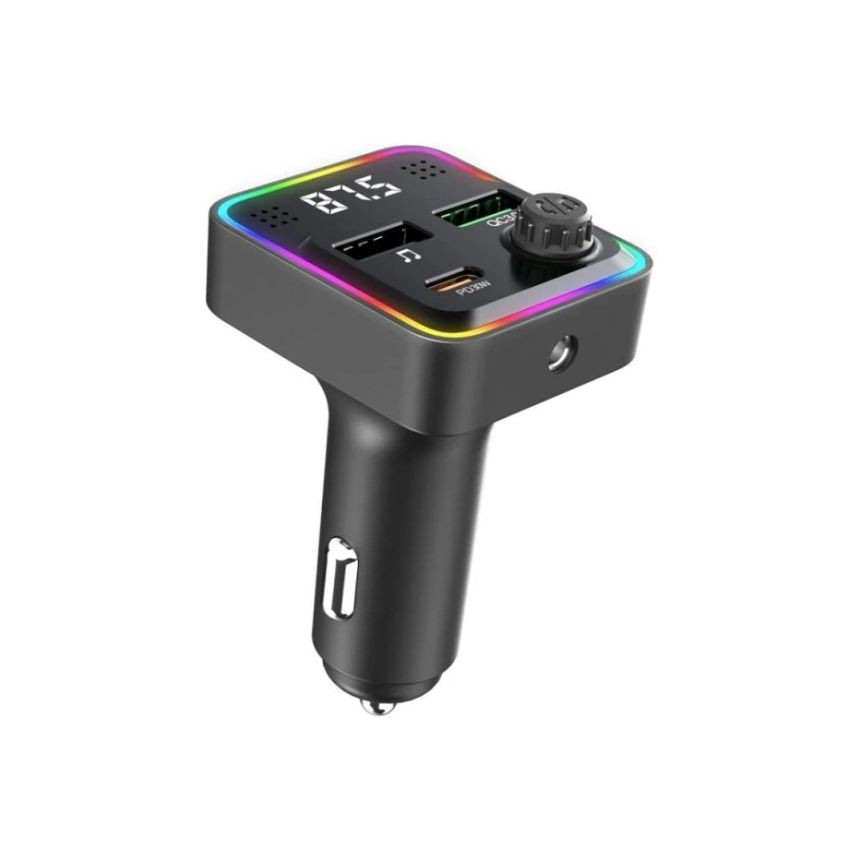 FM Transmiter i punjač Kettz Floyd Bluetooth/2xUSB QC3.0/Type-C PD30W/LED