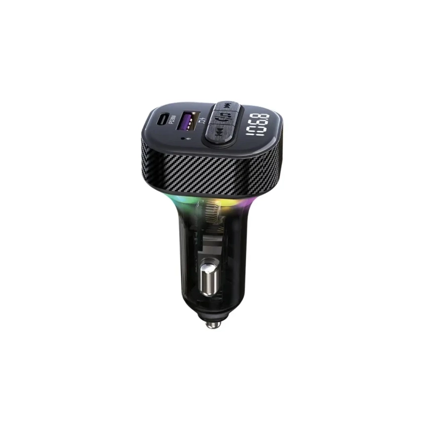 FM Transmiter i punjač Kettz Yare Bluetooth/QC3.1/Type-C PD30W/LED