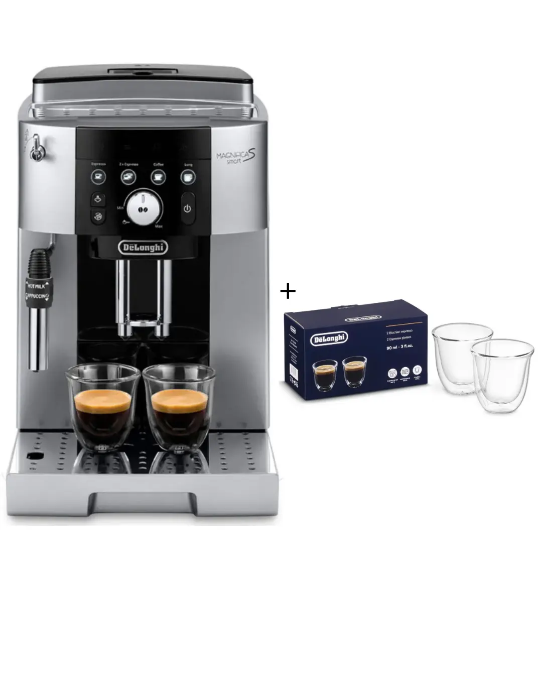 De'Longhi Aparat za kafu ECAM250.23.SB, Srebrni + DeLonghi Šoljice za espresso