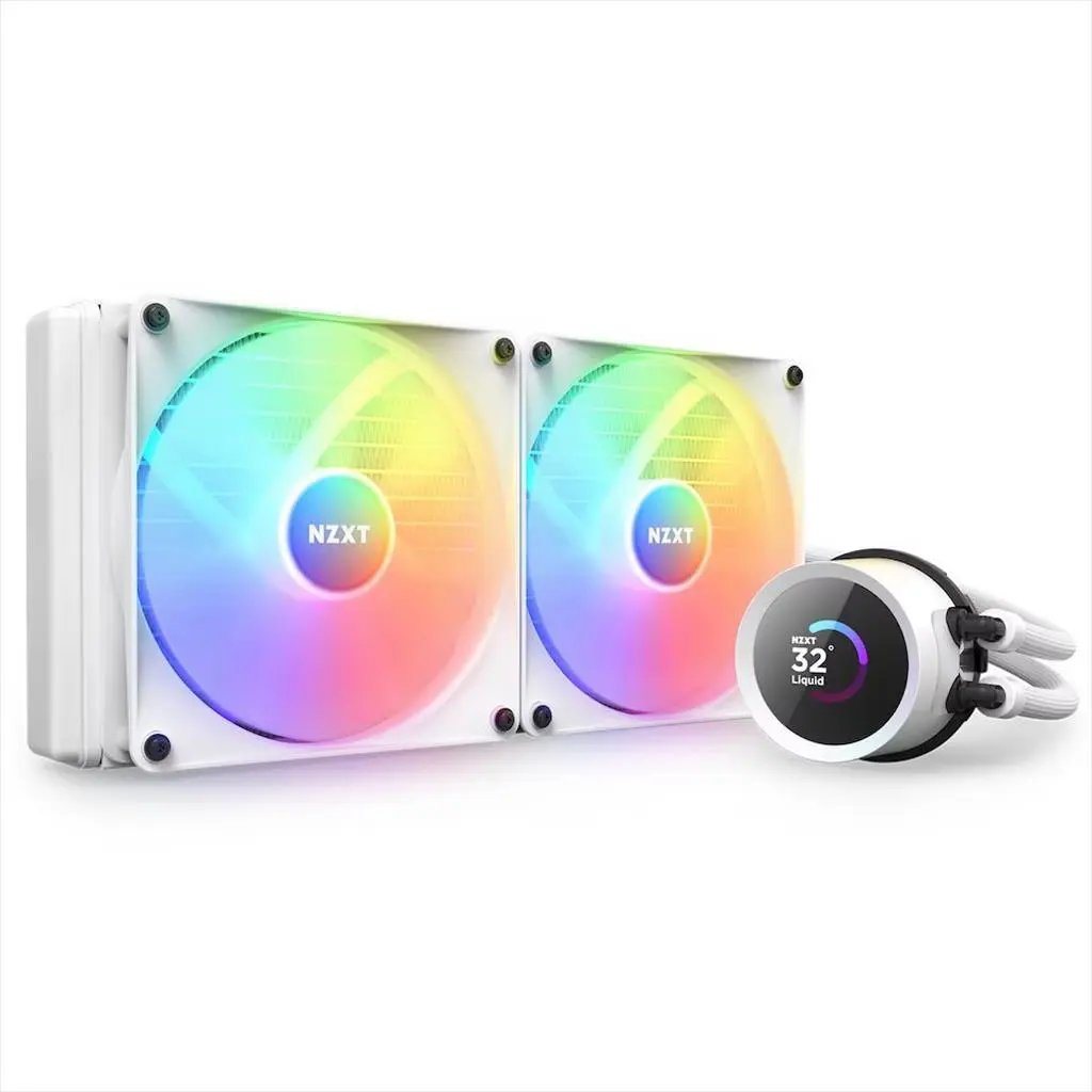 NZXT Kraken 280 RGB CPU Hladnjaci 2x 140mm, F140 RGB jezgra ventilatora, RGB, Beli