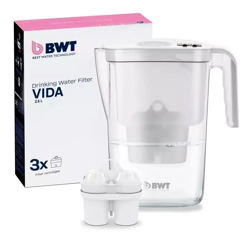 BWT Bokal za filtriranje vode sa 3 filtera Vida, 2,6l