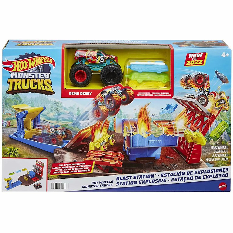 HOT WHEELS Set automobilčići sa ispaljivačem Monster Truck