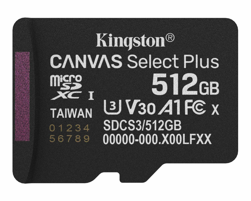Kingston microSDXC 512GB 150MB/s UHS-I U3 V30 A1