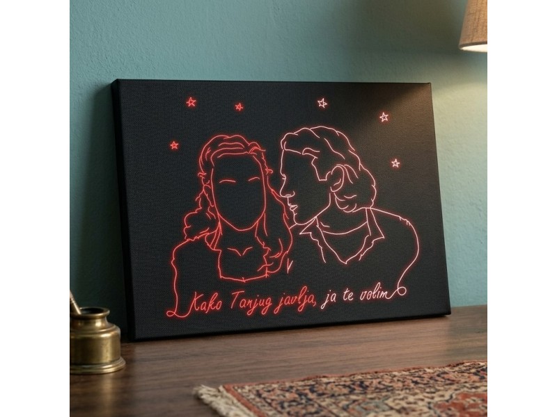 LAJANJE NA ZVEZDE - Line Art + Štampa na Platnu 30x20