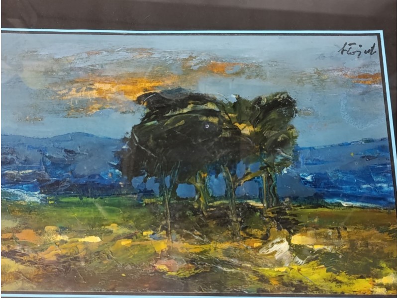 Pejzaž, ulje na kartonu, uramljeno 41x31