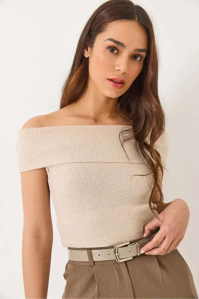 Bianco Lucci Ženska bluza na kratake rukave 60284012, Brod izrez, Siva
