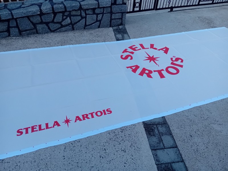 cirada platno bez Stella Artois 4,20x1,60m kao nova