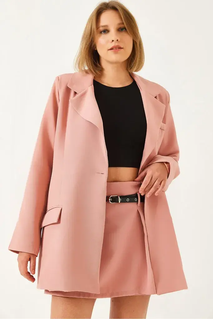 Bianco Lucci Ženski komplet jakna sa suknjom Mbms055 60501055, Roze