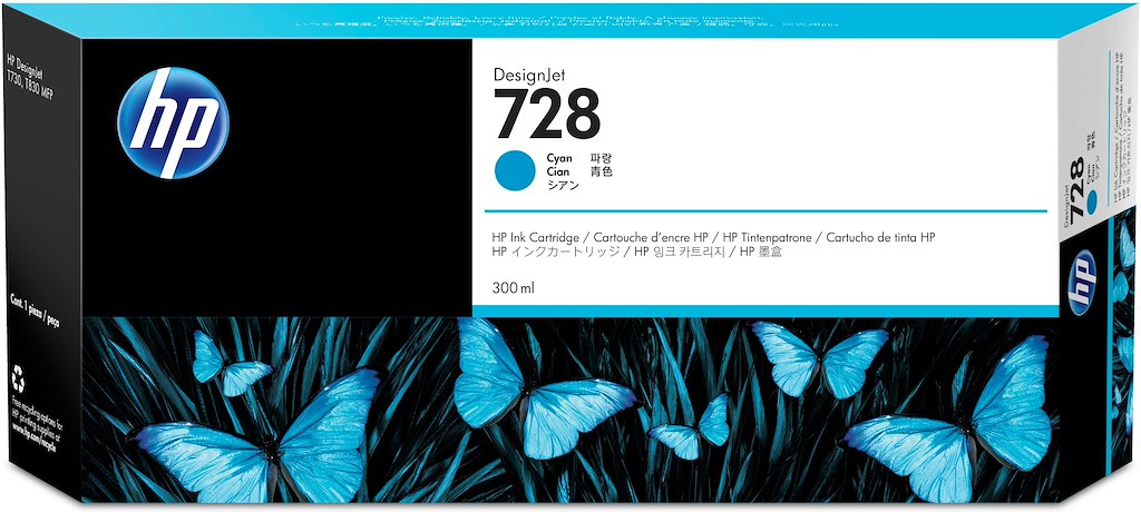 HP 728 (F9K17A) cyan ketridž za štampač DesignJet T730/T830 300ml